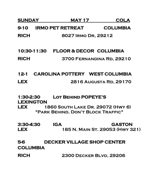 Schedule — Pet Med Mobile