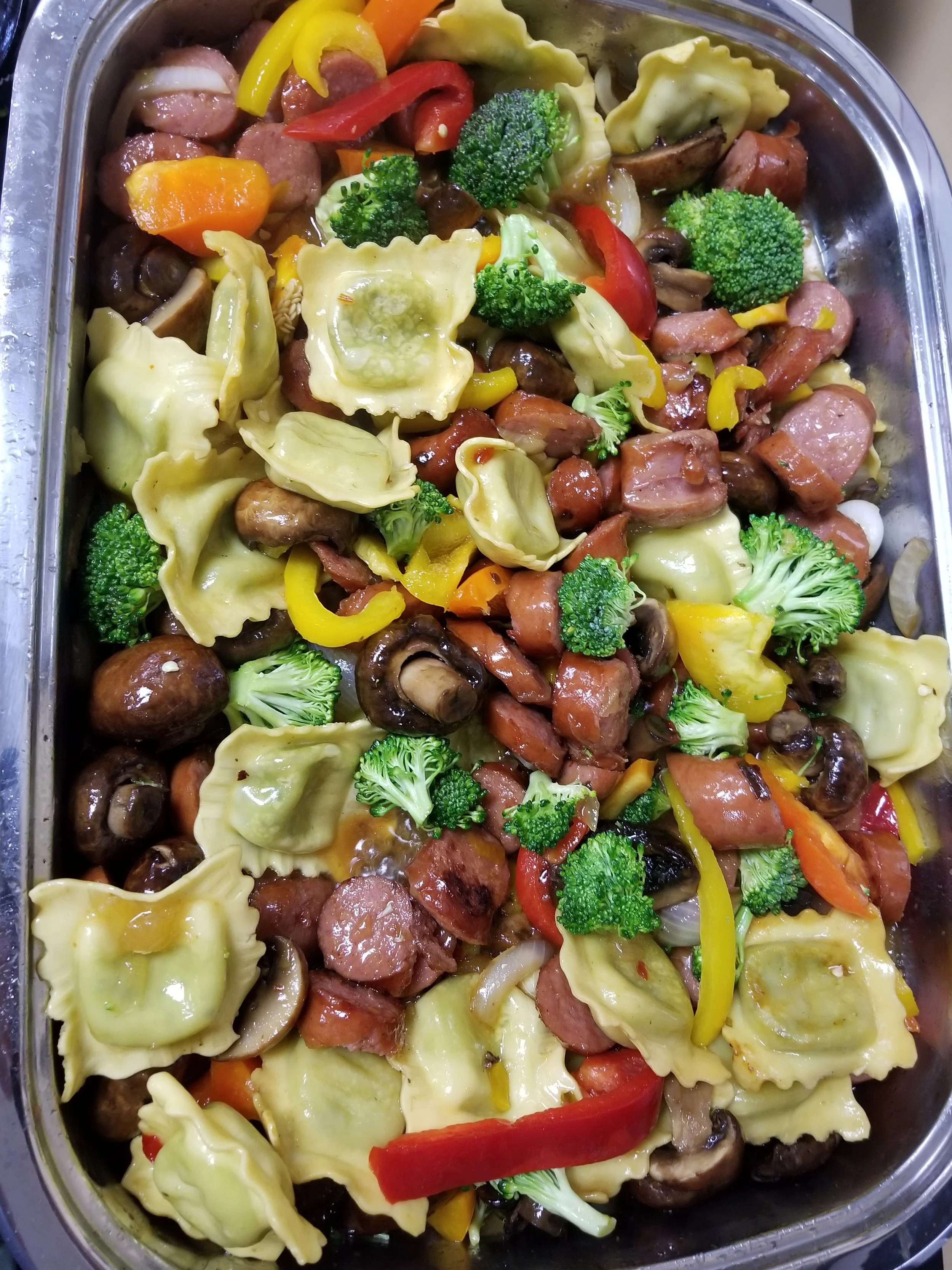 ONE SKILLET - SMOKED SAUSAGE & RAVIOLI WITH VEGETABLES — Queen City Sausage