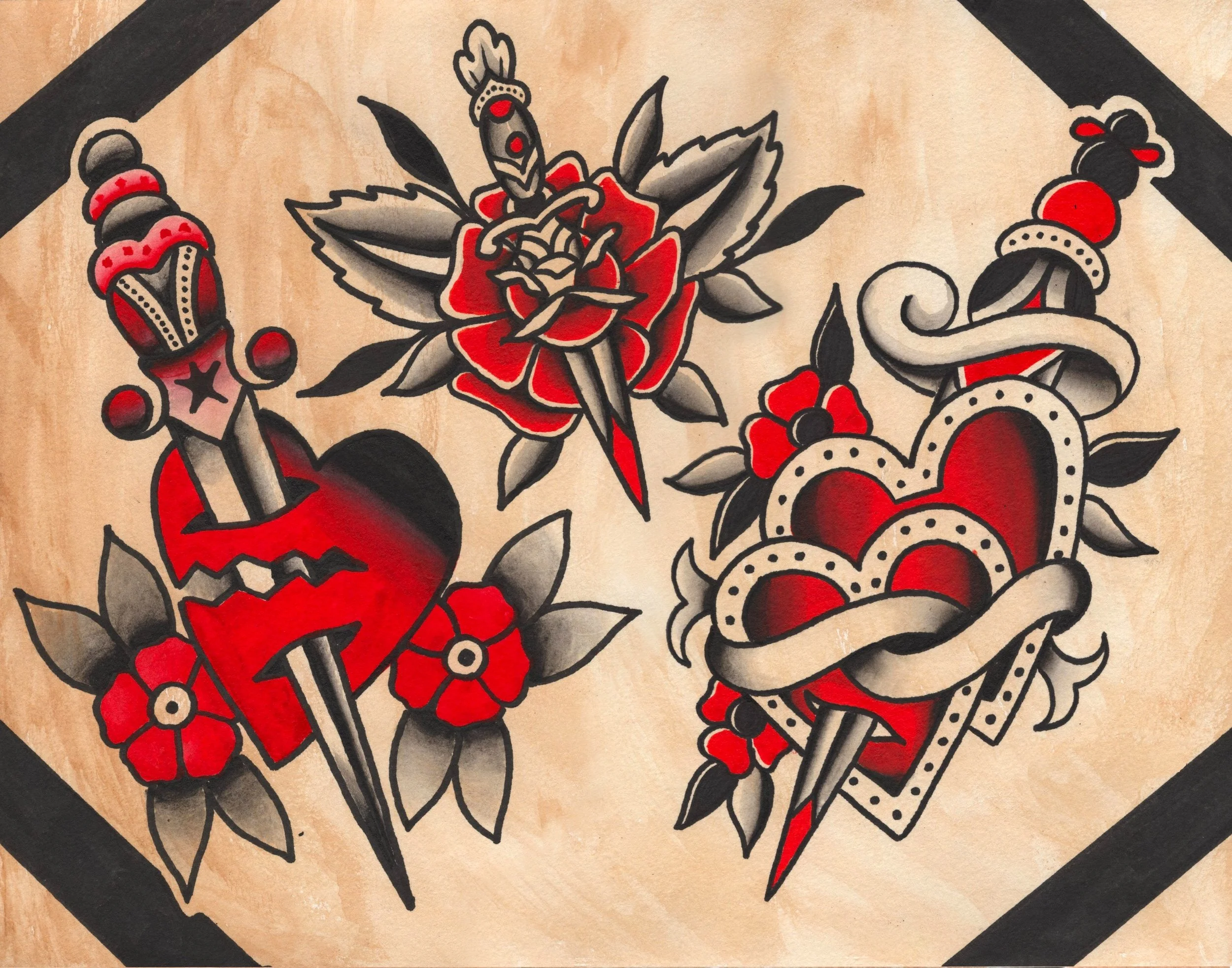 Red hearts — Lucky No. 3 Tattoo Co.