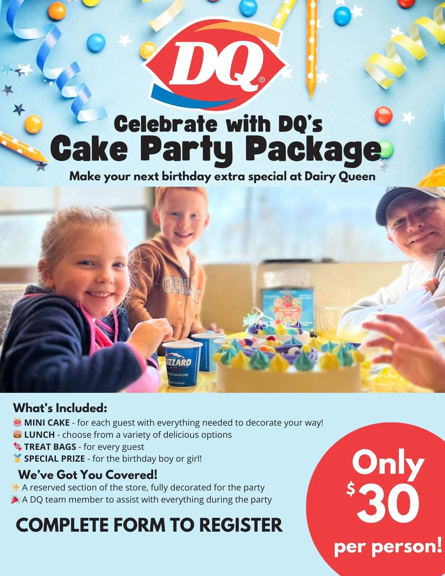 Cake Parties — Summit DQ Grill & Chill