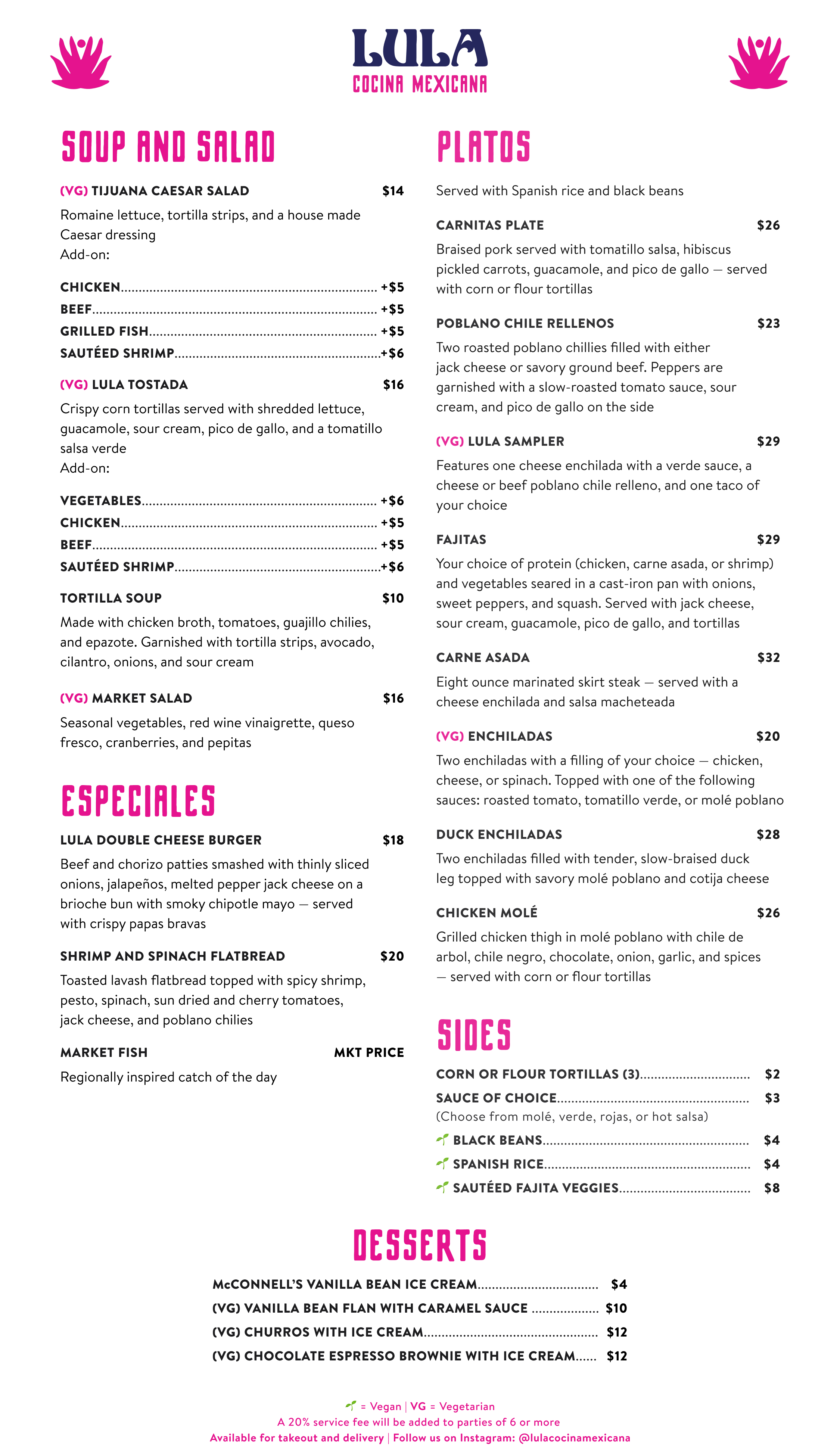 All Day Menu — Lula Cocina Mexicana