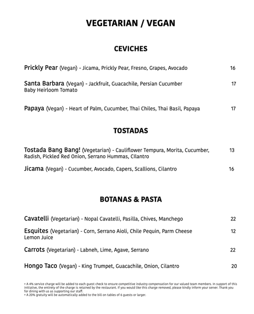 Menu — Loreto