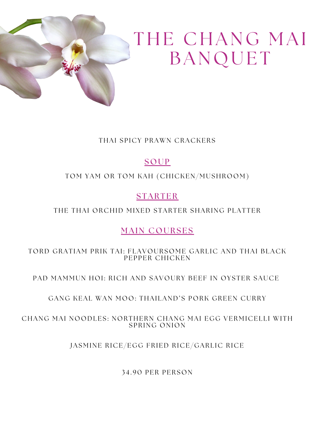 Menu — The Thai Orchid