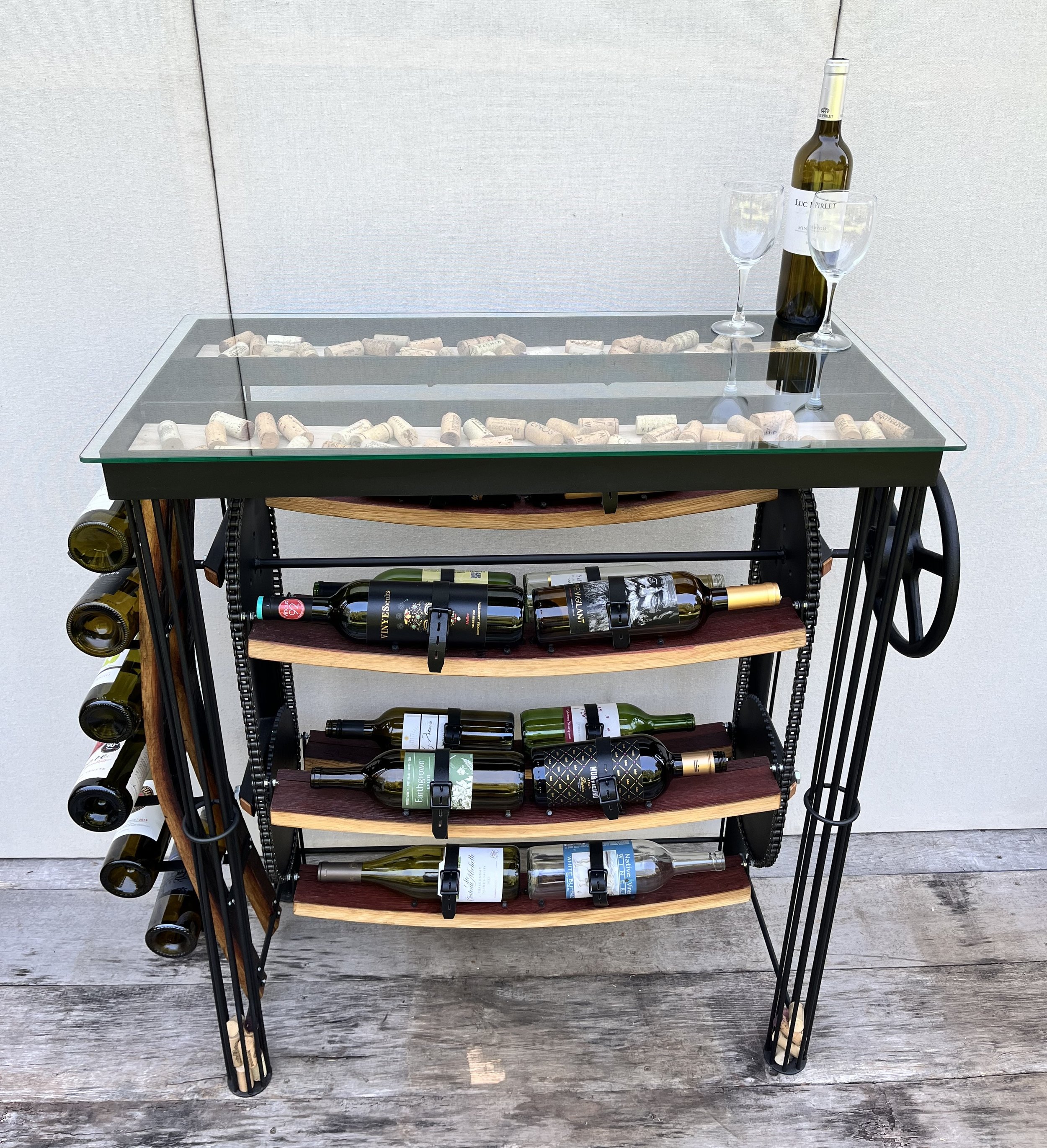 Small Revolving Wine Stave Table — Barrels In-Ovation