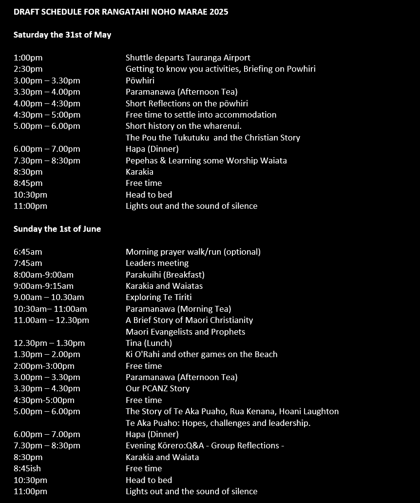 Rangatahi Noho Marae — Presbyterian Youth Ministries