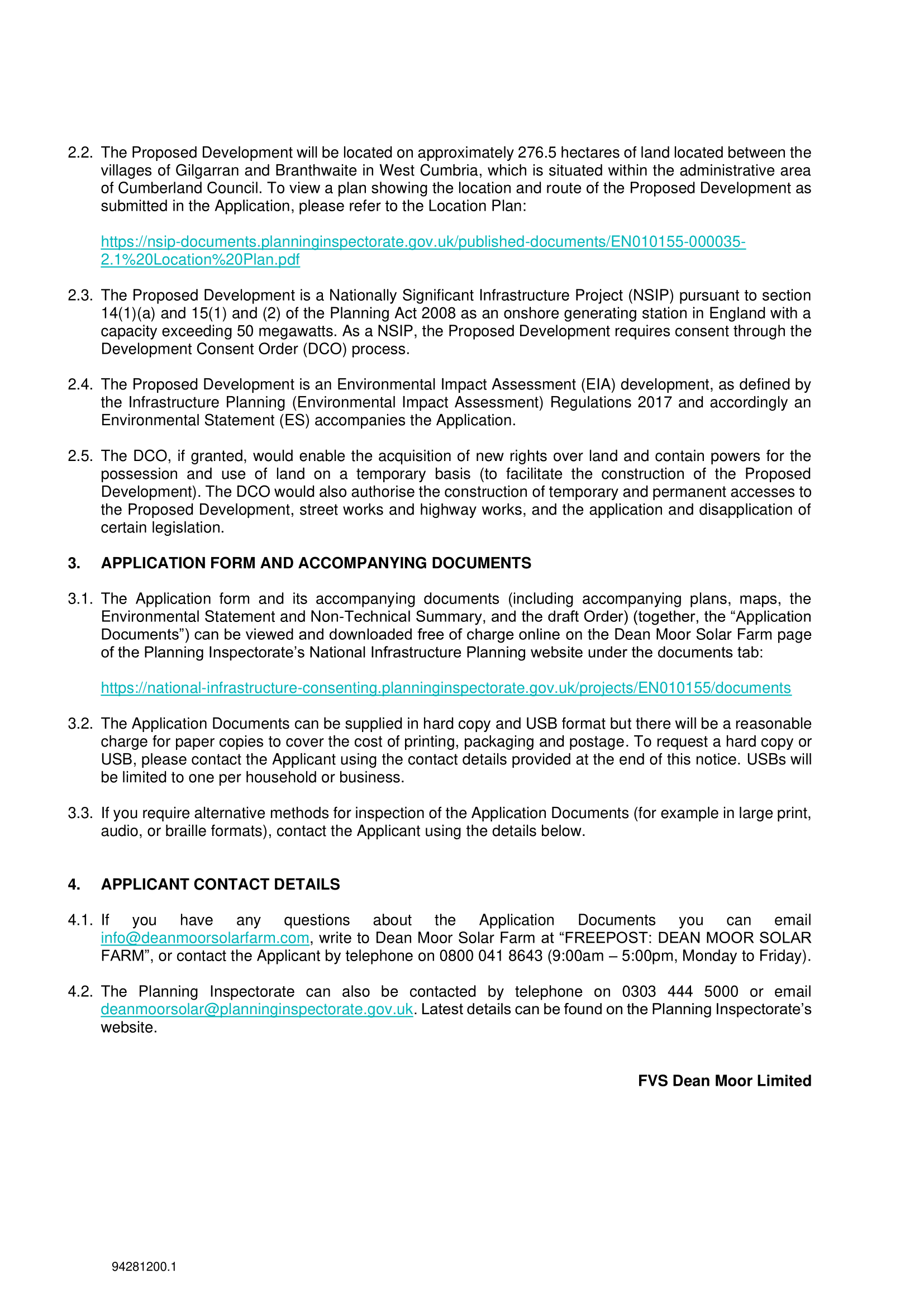 Dean Moor Solar Farm