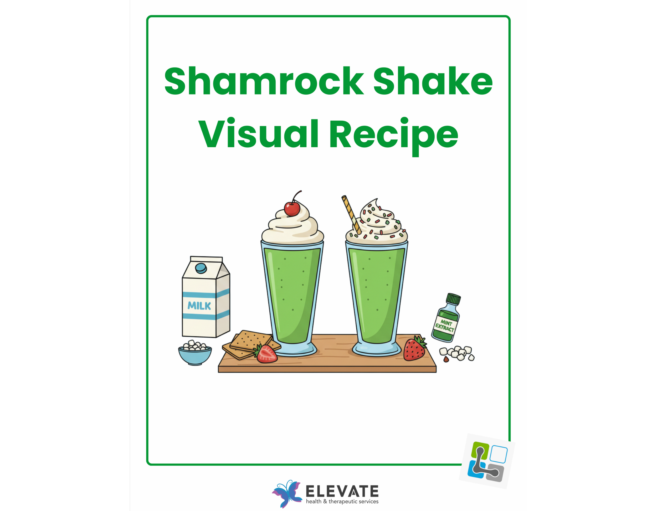 Shamrock Shake Visual Recipe - AAC Adapted (LAMP) — Elevate Health ...