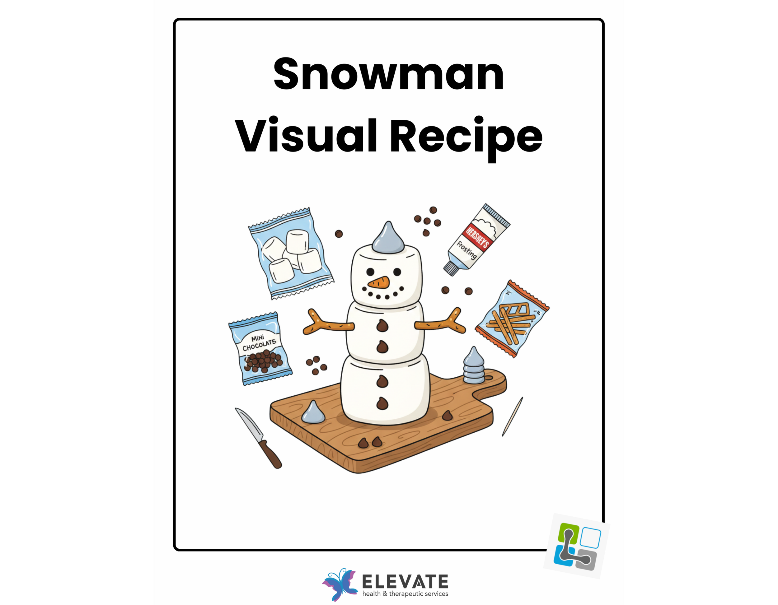 Snowman Visual Recipe – AAC Adapted (LAMP) — Elevate Health ...