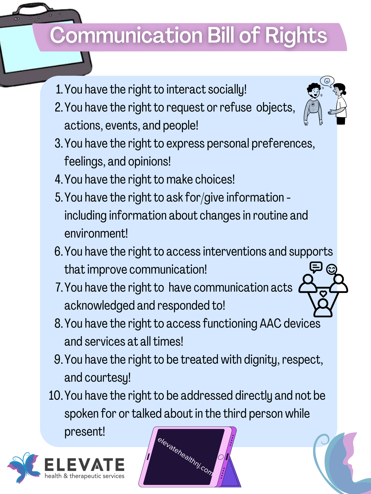 Communication Bill of Rights AAC — Elevate Health & Therapeutic Services