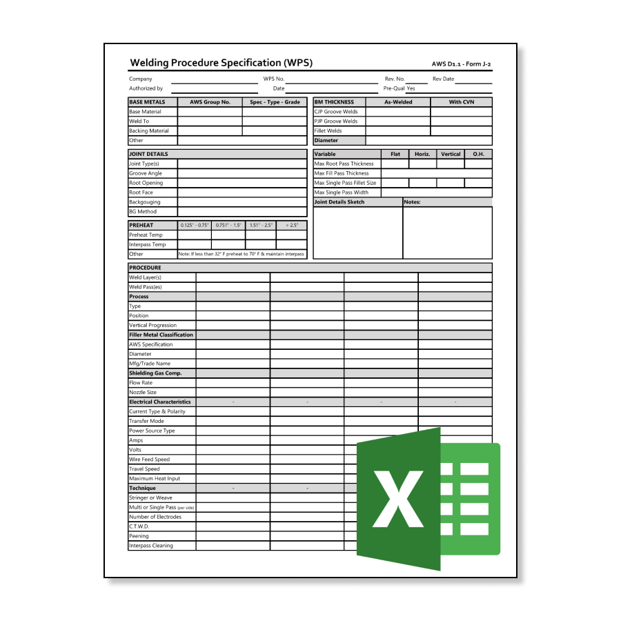 D1.1 PreQualified GMAW WPS - Fillet — QUALITY INSPECTION FORMS