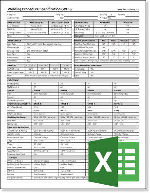 WPS Blank AWS D1.1 Form J-2 — QUALITY INSPECTION FORMS