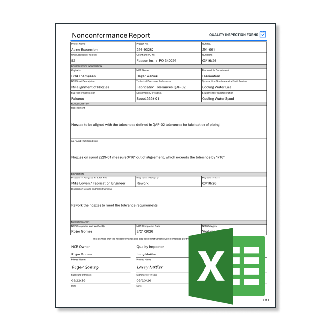 Inspection and Test Plan Template Blank — QUALITY INSPECTION FORMS