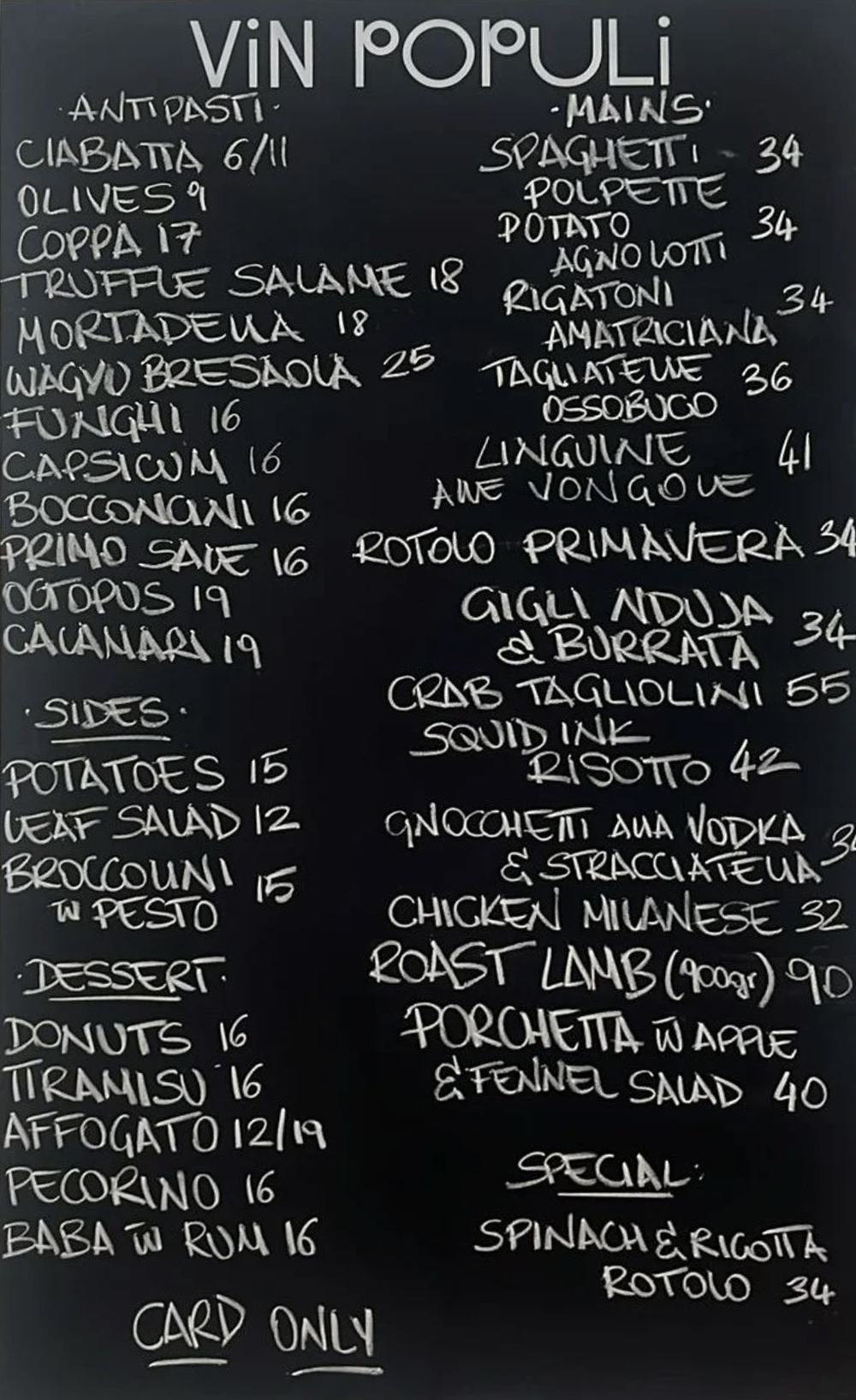 Bookings — Vin Populi