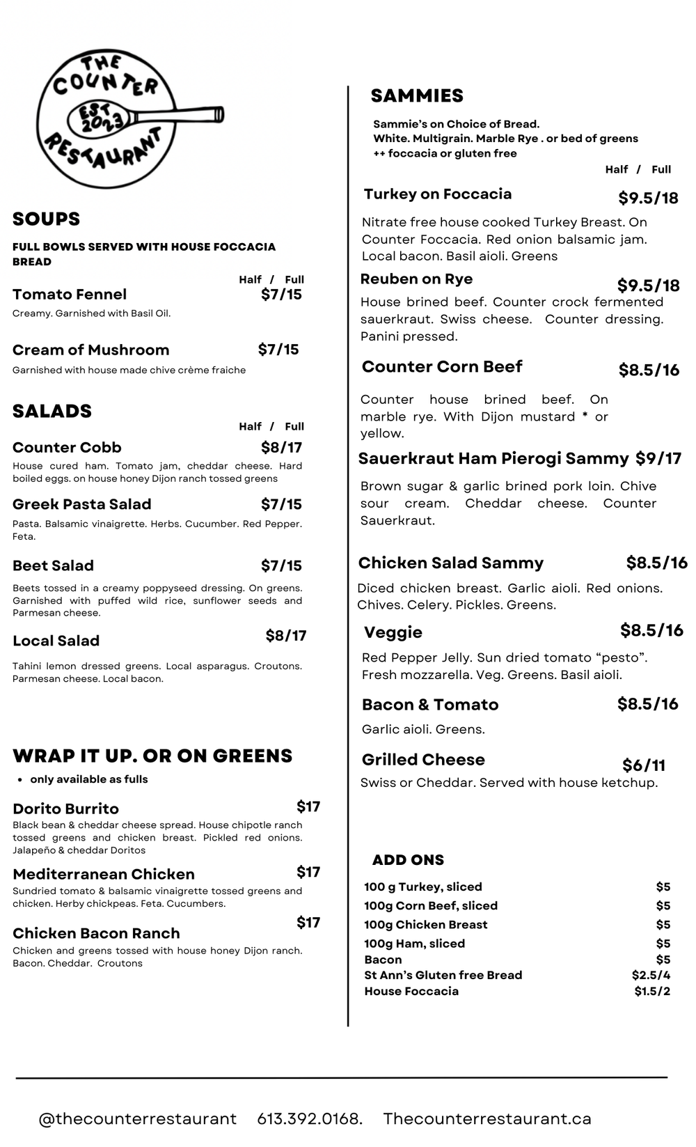 . The Counter Restaurant - "Good food, Done Right" | Lunch | Soups ...
