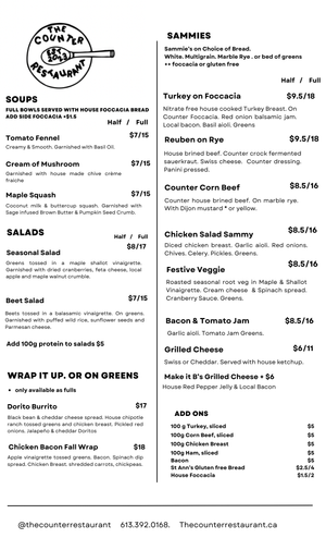 . The Counter Restaurant - "Good food, Done Right" | Lunch | Soups ...