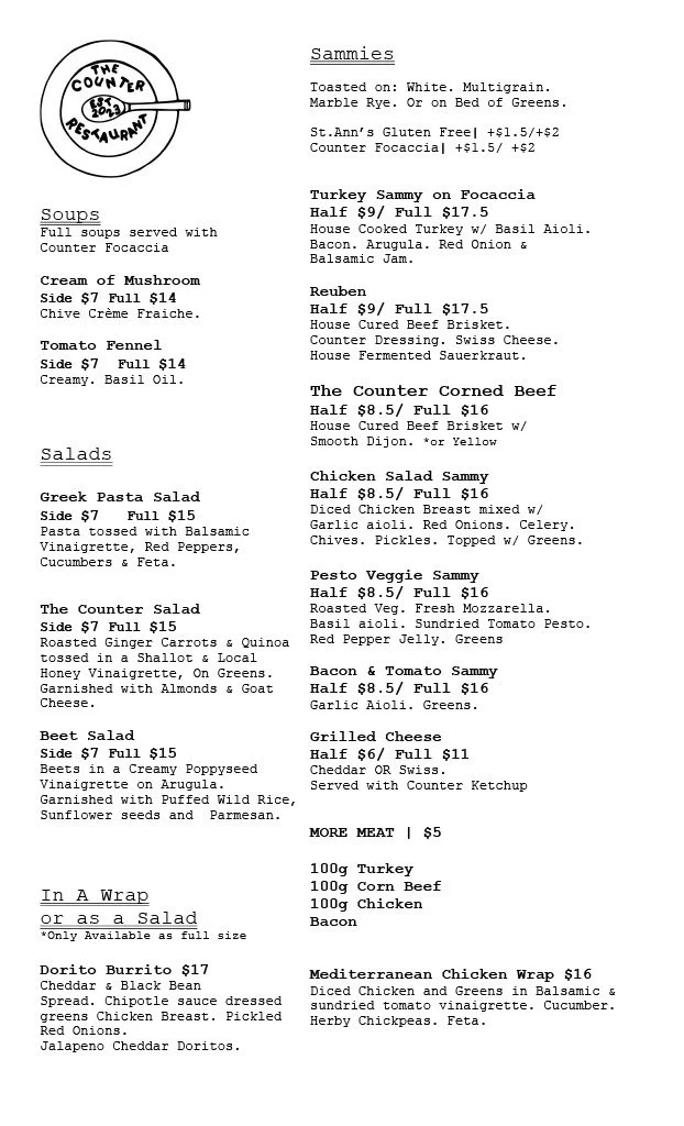 . The Counter Restaurant - "Good food, Done Right" | Lunch | Soups ...