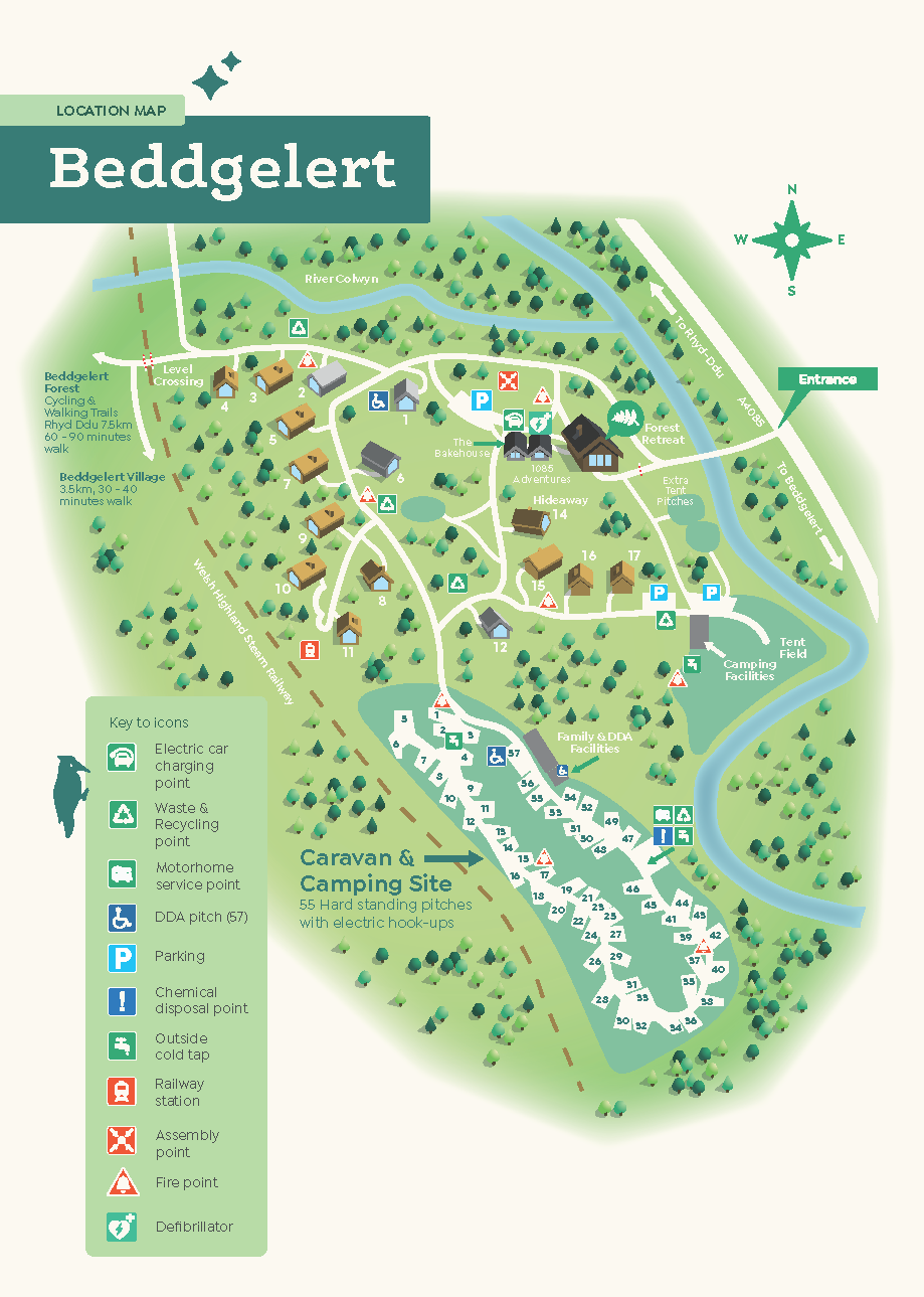 Campsite Map — Beddgelert Campsite