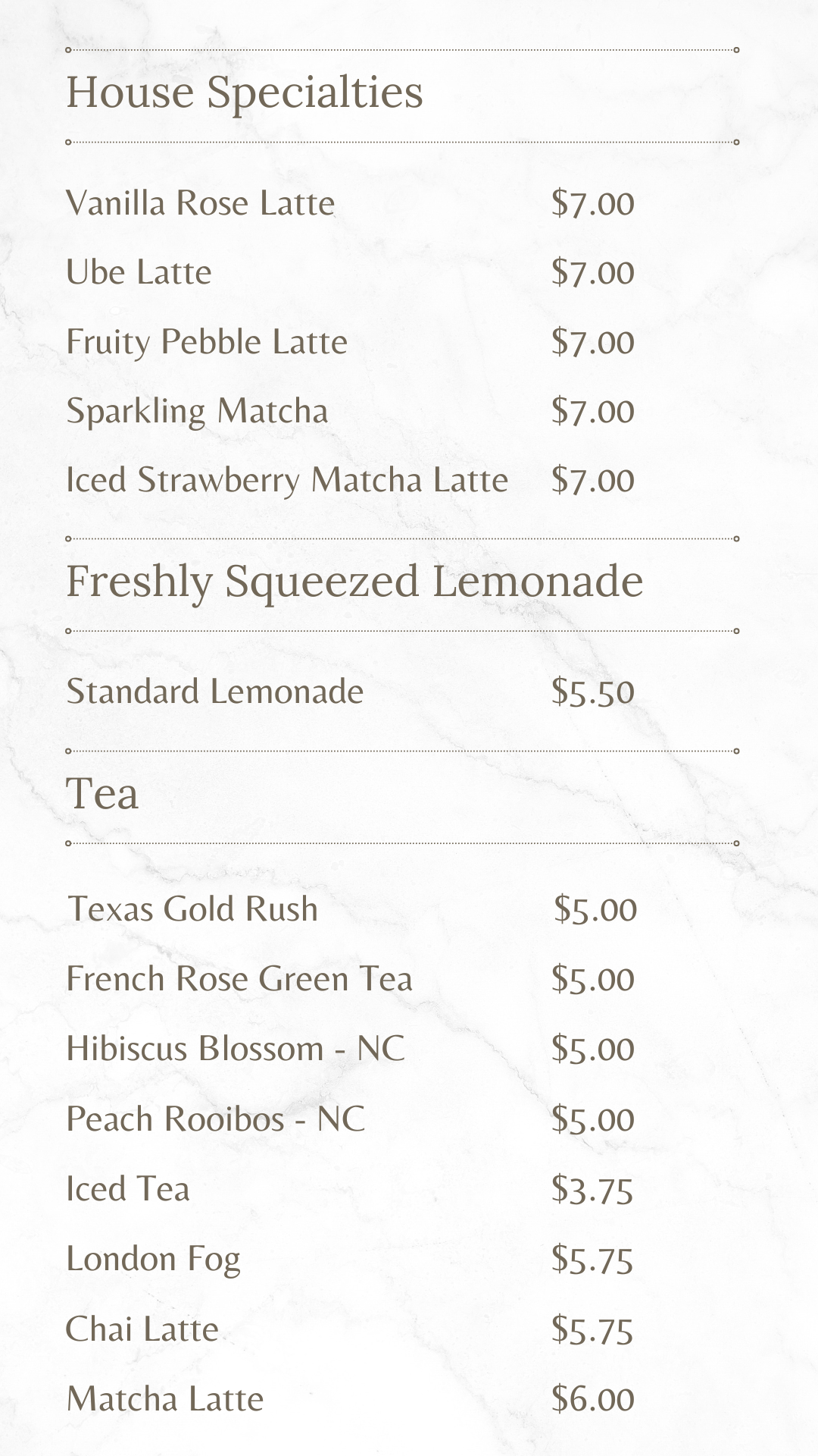 Menu — Pavon Coffee Den