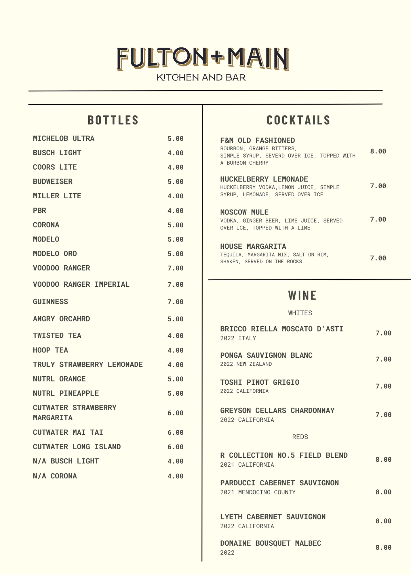 Drink — Fulton & main