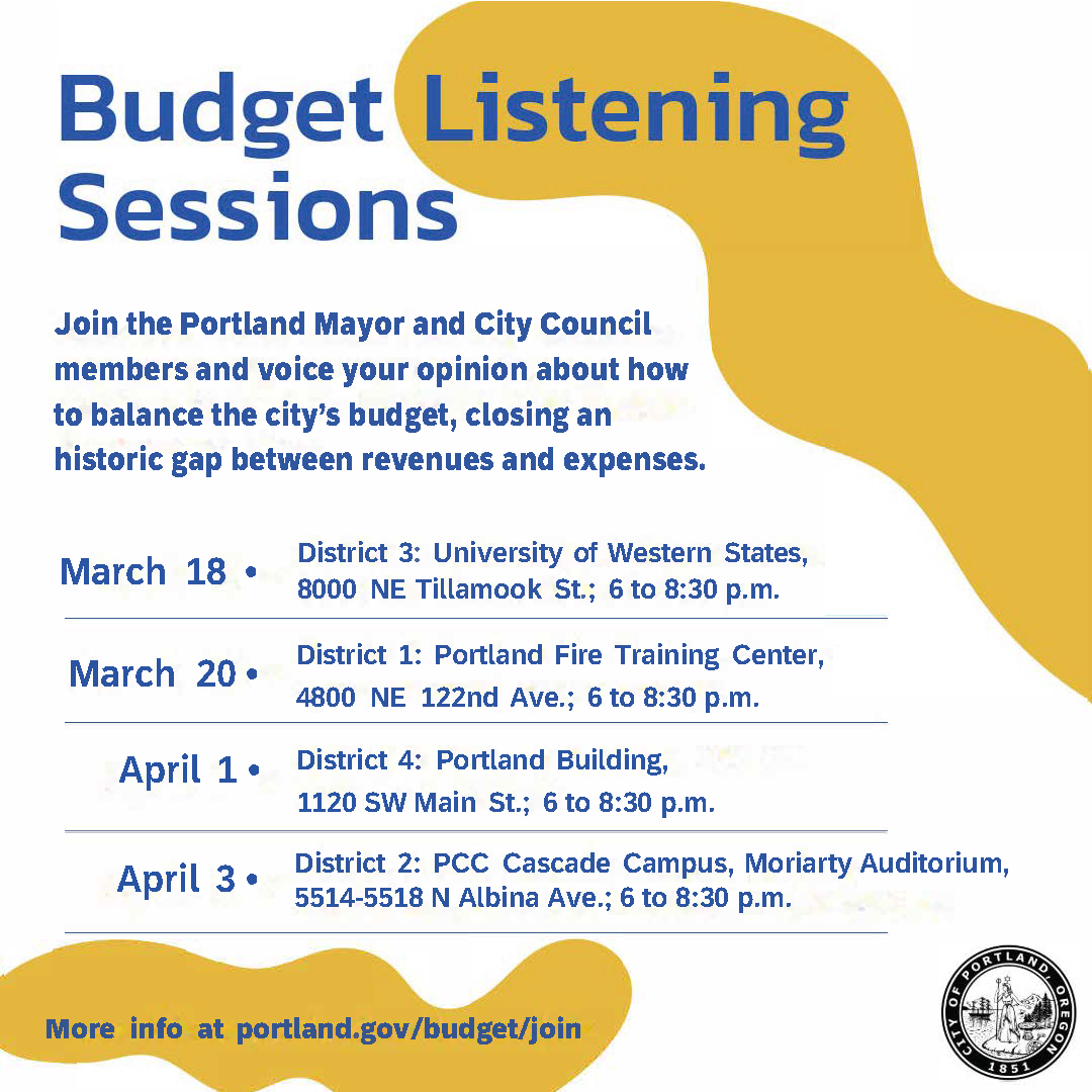 City of Portland Budget Listening Sessions — NWCCpdx
