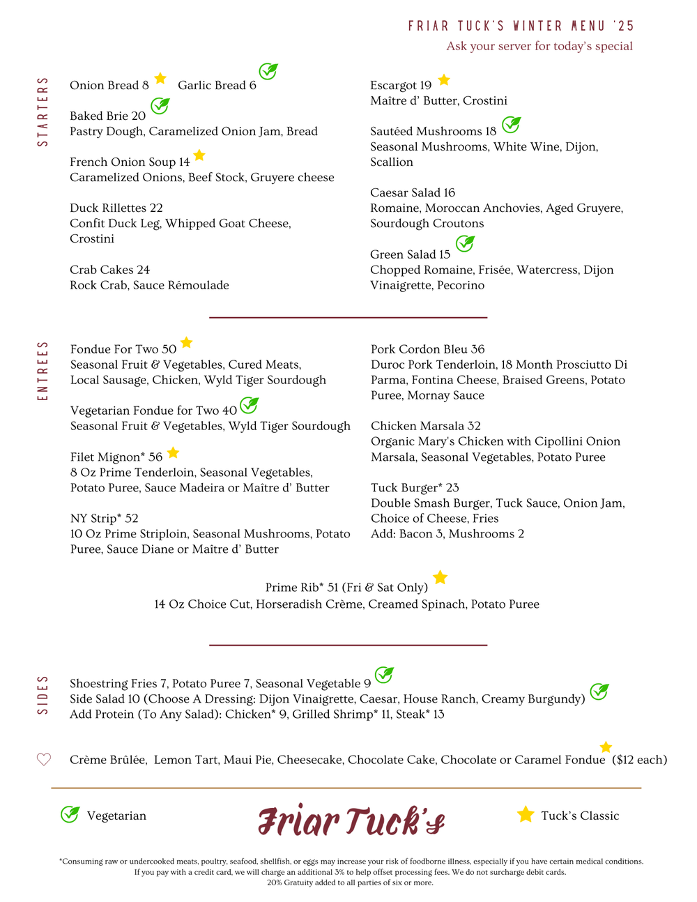 Friar Tuck's restaurant & Bar —Join us at Friar Tuck's for a truly ...