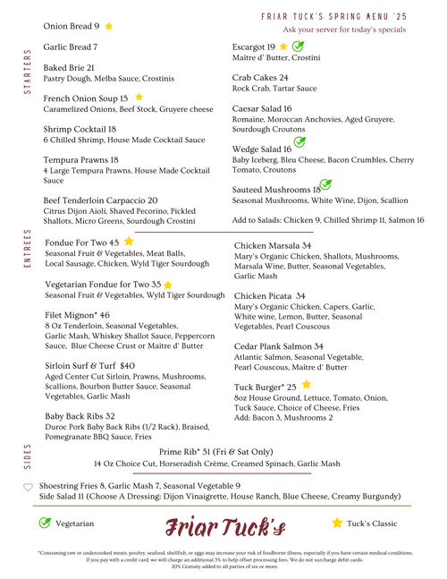 Friar Tuck's restaurant & Bar —Join us at Friar Tuck's for a truly ...