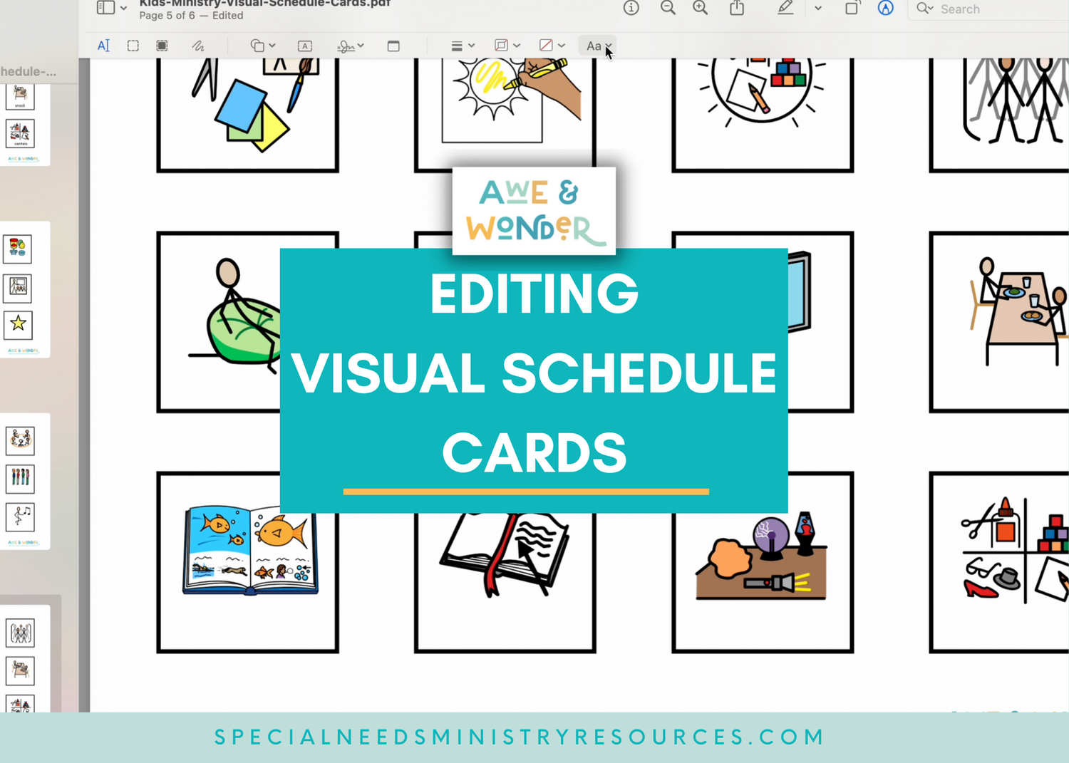 Editing Visual Schedule Cards — Awe & Wonder | Special Needs Ministry ...
