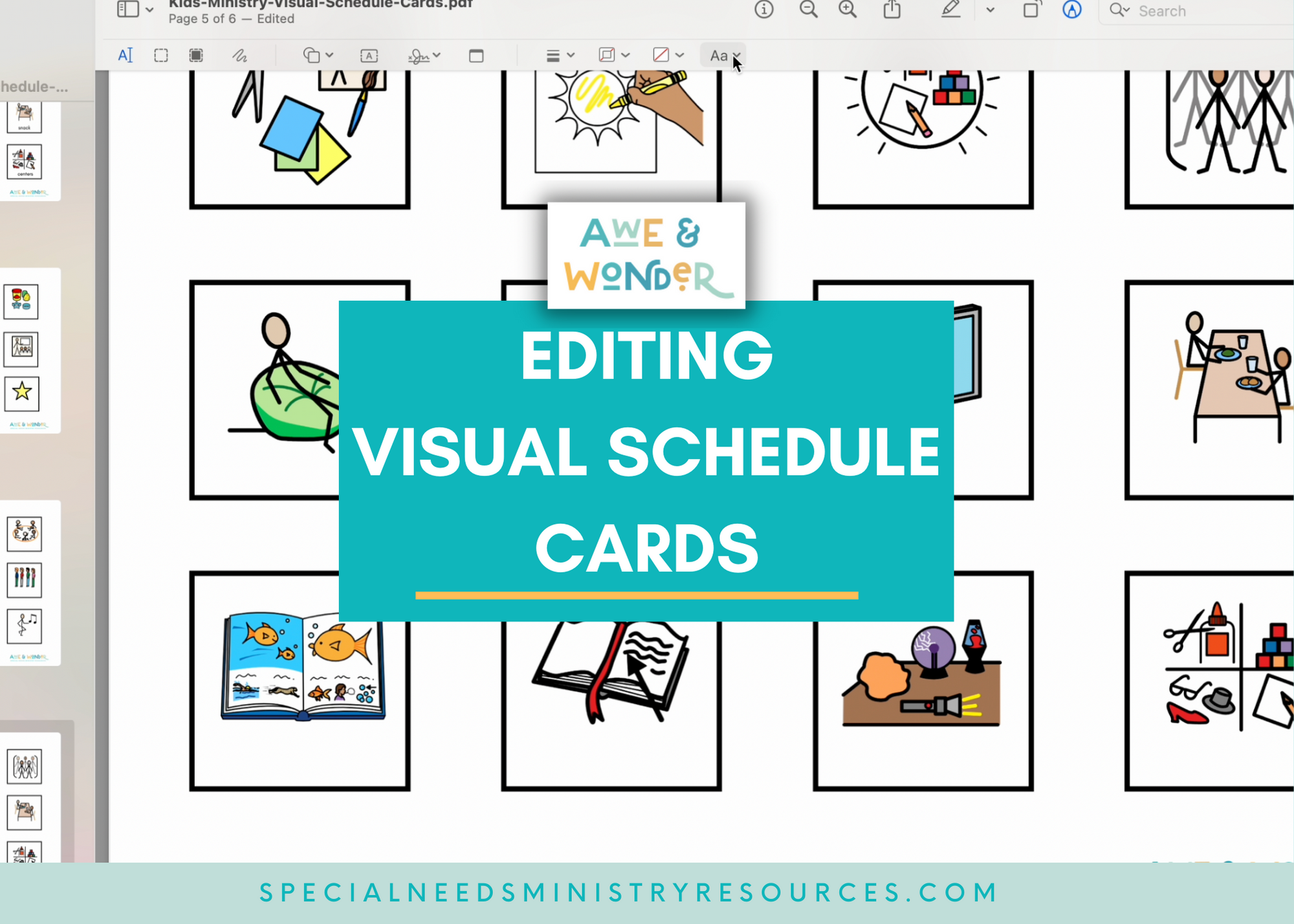 Editing Visual Schedule Cards — Awe & Wonder | Special Needs Ministry ...