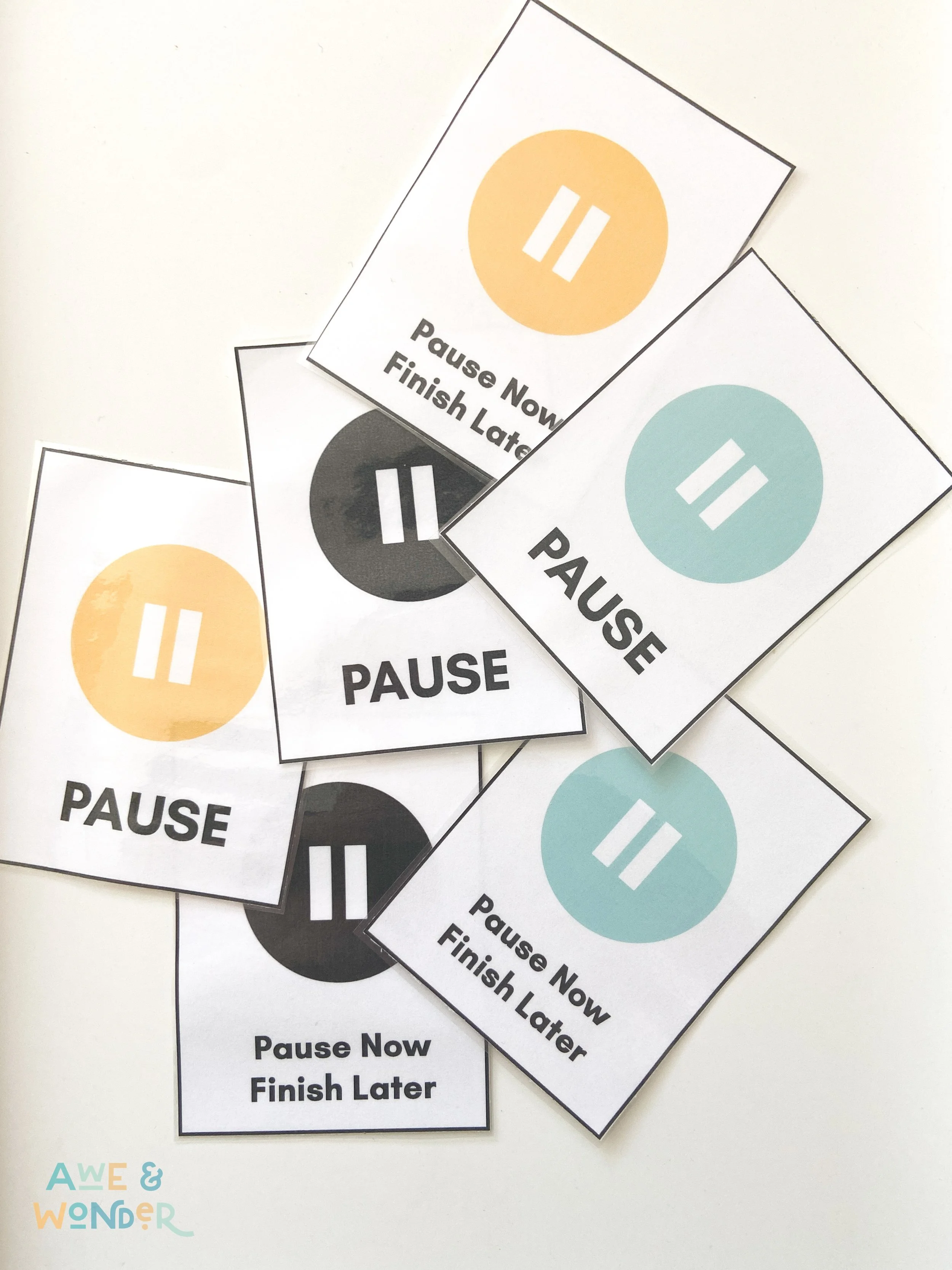 Pause Cards for Autism Transitions — Awe & Wonder | Special Needs ...