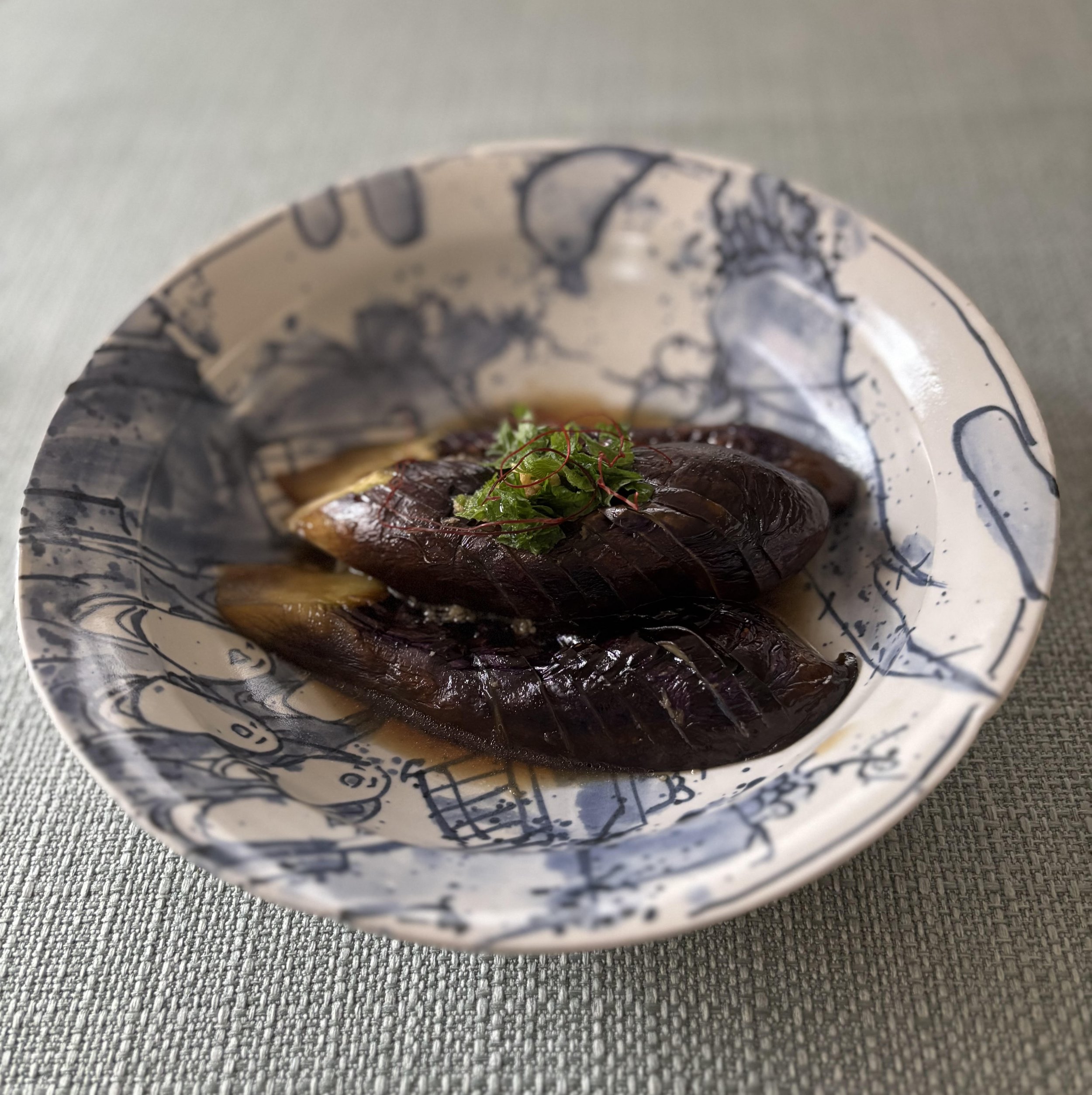 Nasu no Nibitashi(Simmered Eggplant)-Japanese home cooking class in ...