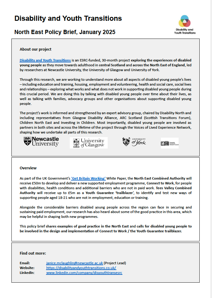 Disability and Youth Transitions | Explore Youth Transitions