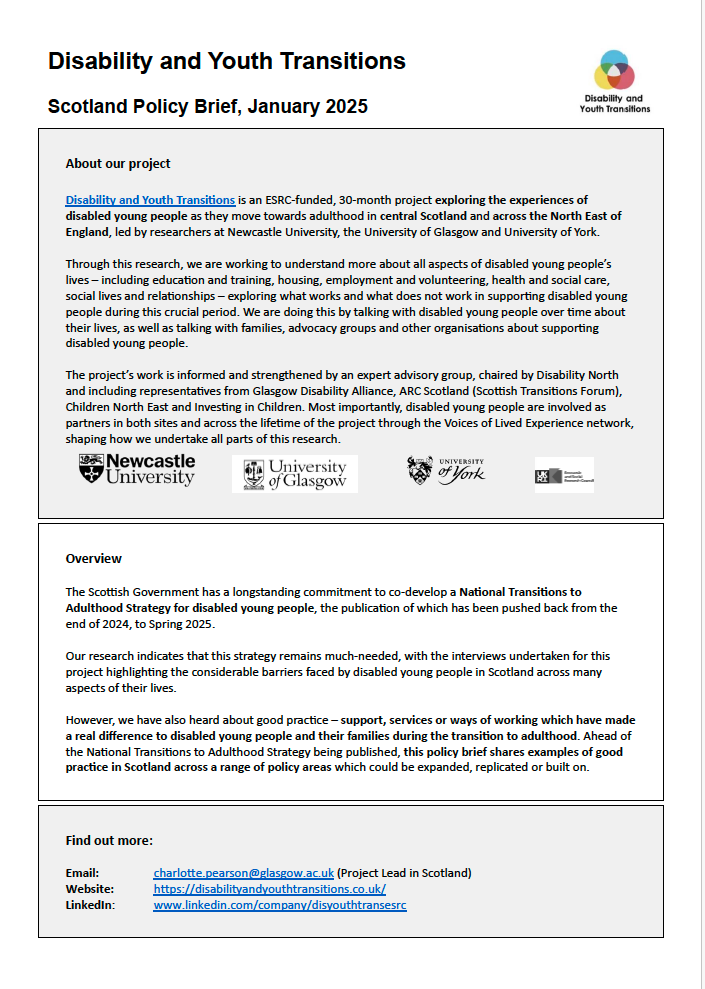 Disability and Youth Transitions | Explore Youth Transitions
