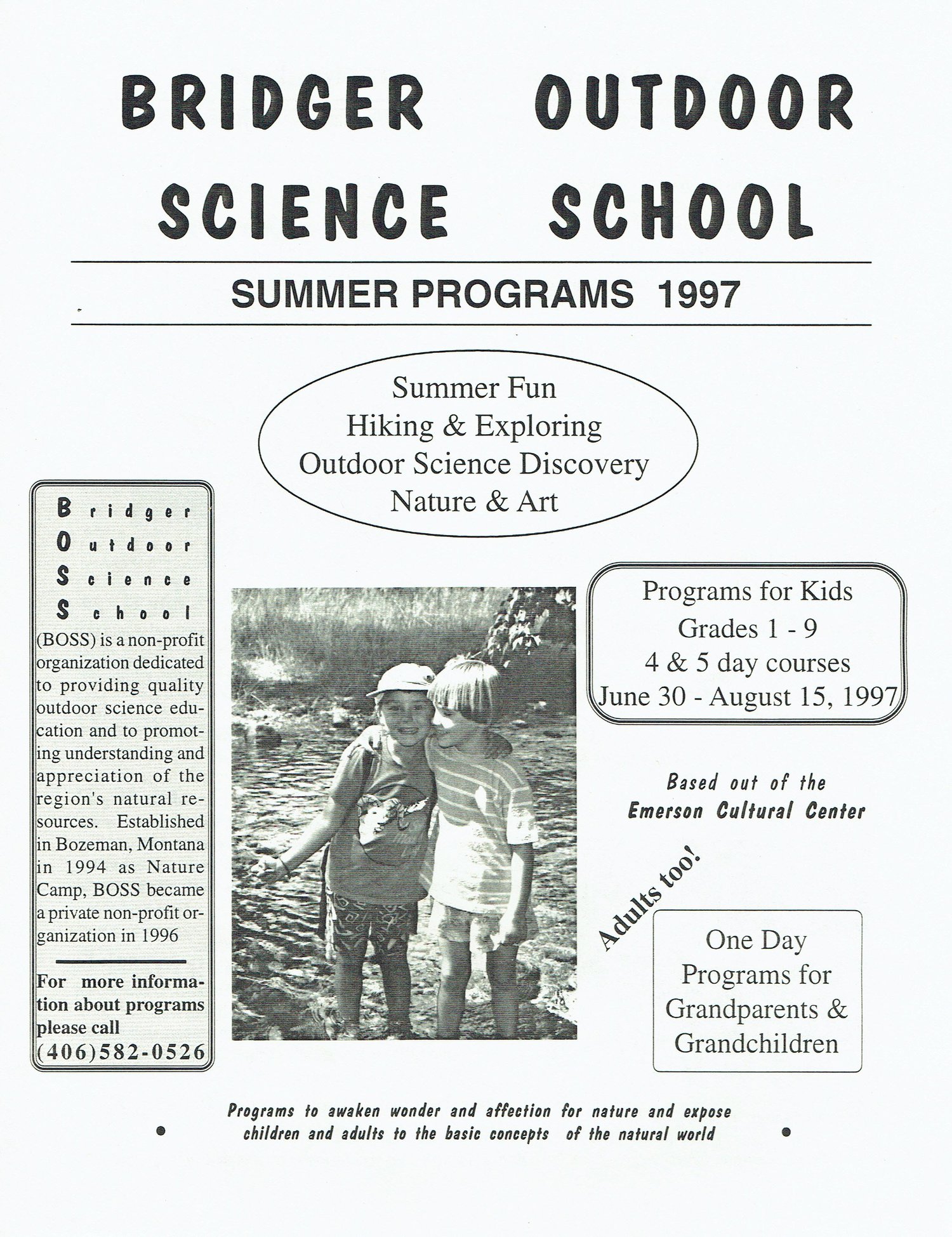 MOSS's Mission & History — Montana Outdoor Science School