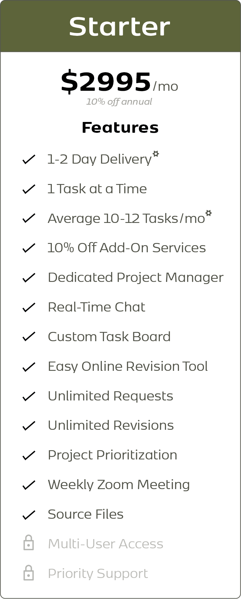 Pricing — Westover Creative