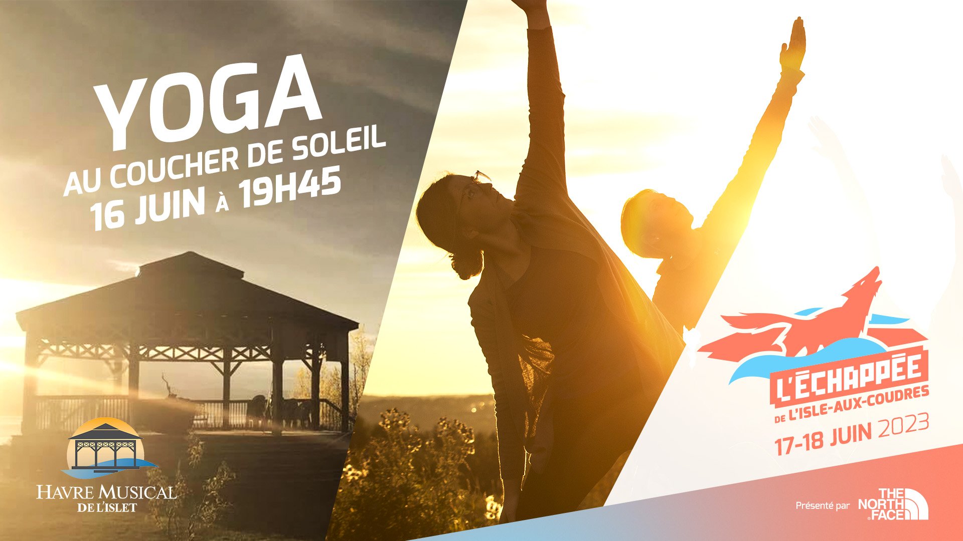 Yoga au coucher de soleil — L'Échappée de l'Isle-aux-Coudres