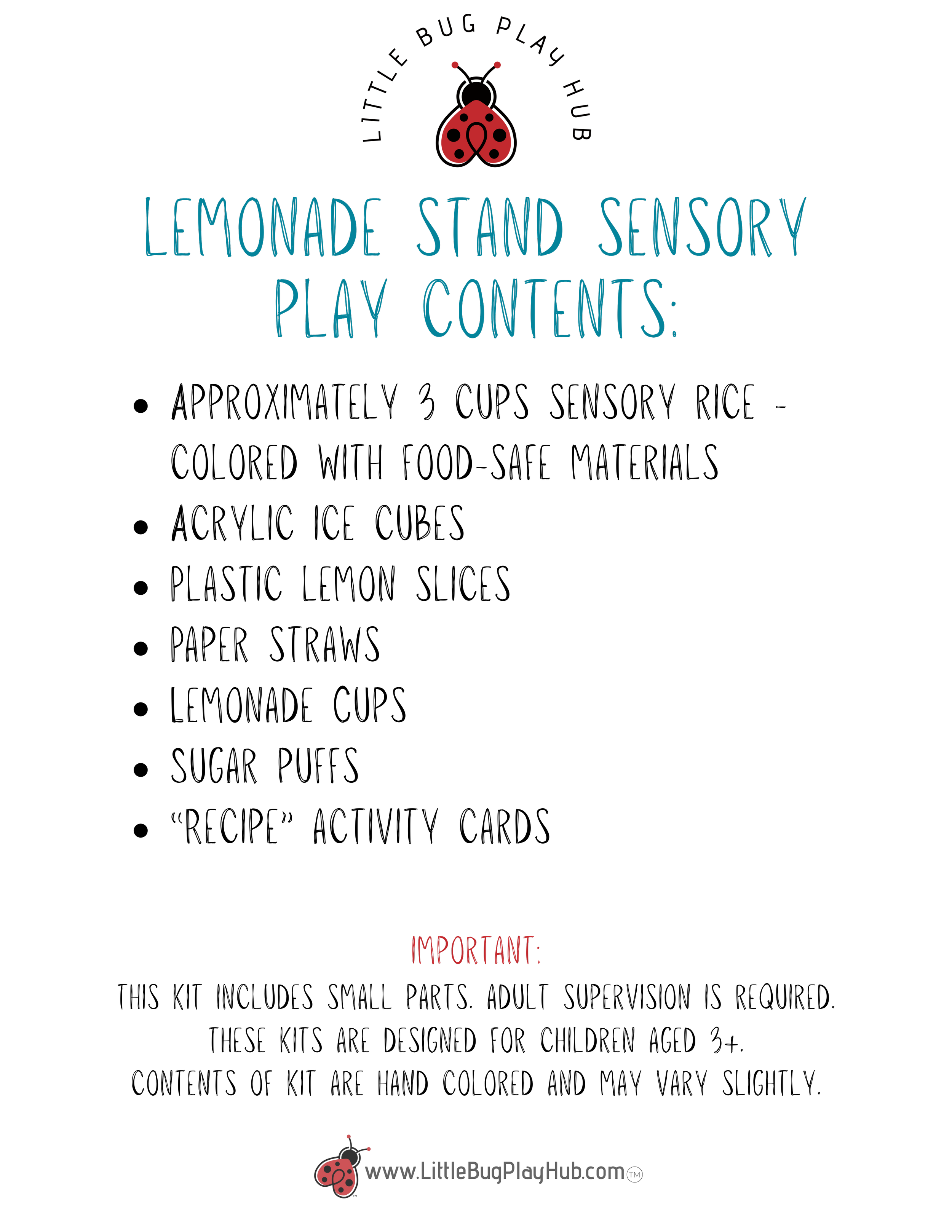 Lemonade Stand Sensory Kit — Little Bug Play Hub - Redmond