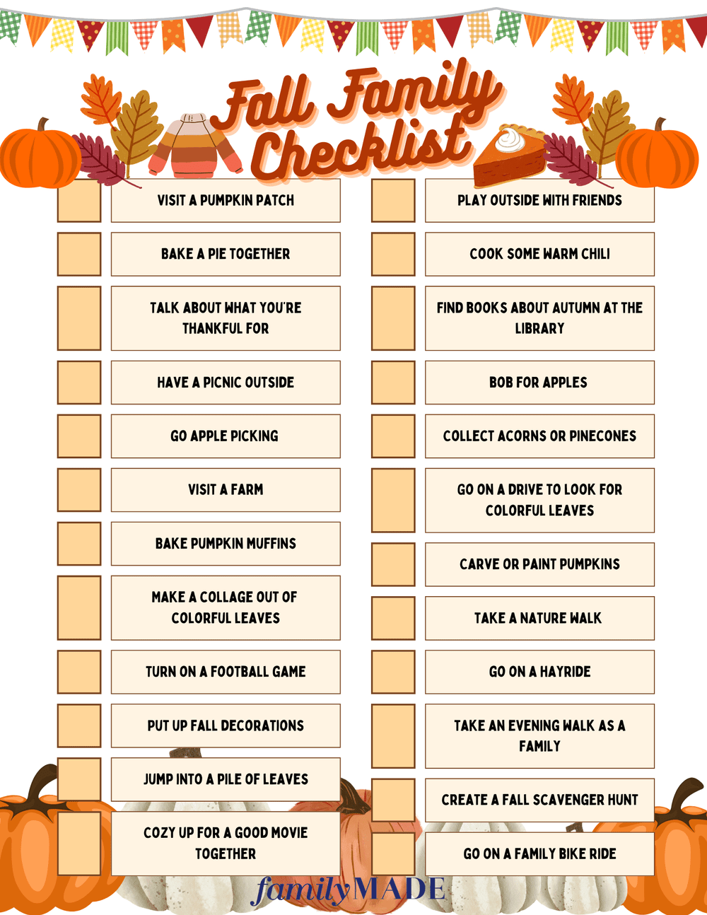 Family Fall Checklist — FamilyMade