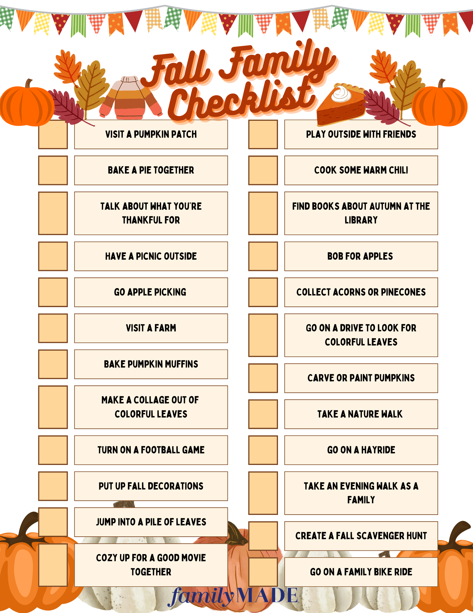 Family Fall Checklist — FamilyMade