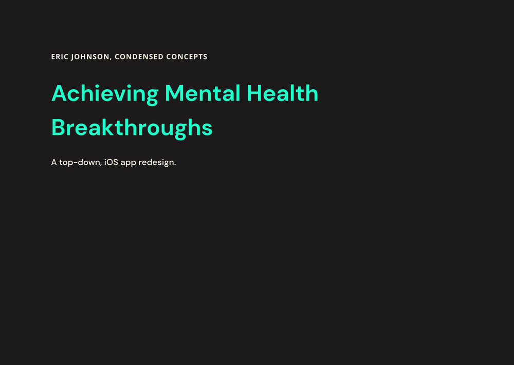 Mental Health Dashboard — Eric Duane Johnson