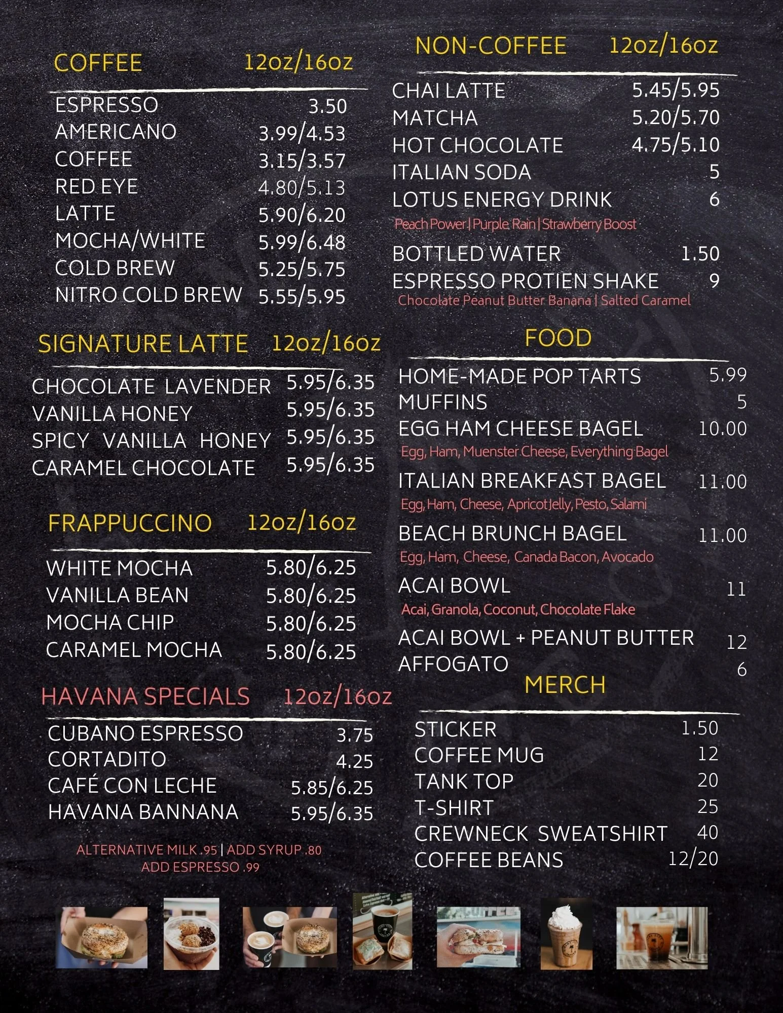 Menu — Panama City Coffee