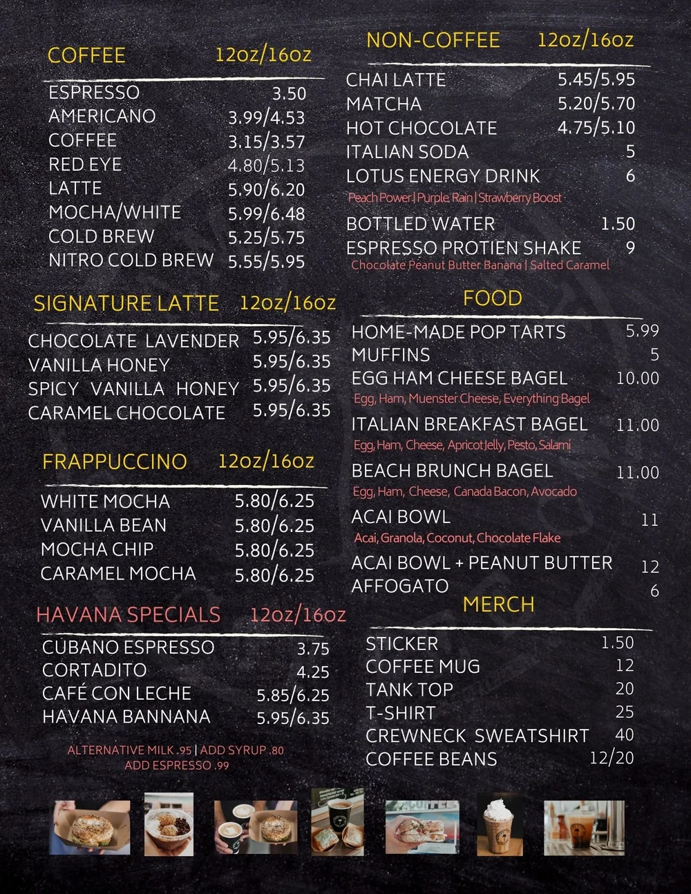 Menu — Panama City Coffee