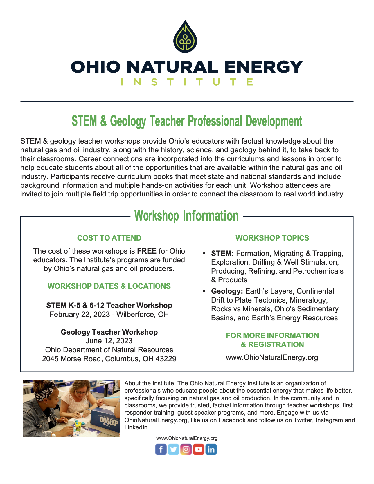 Materials — Ohio Natural Energy Institute