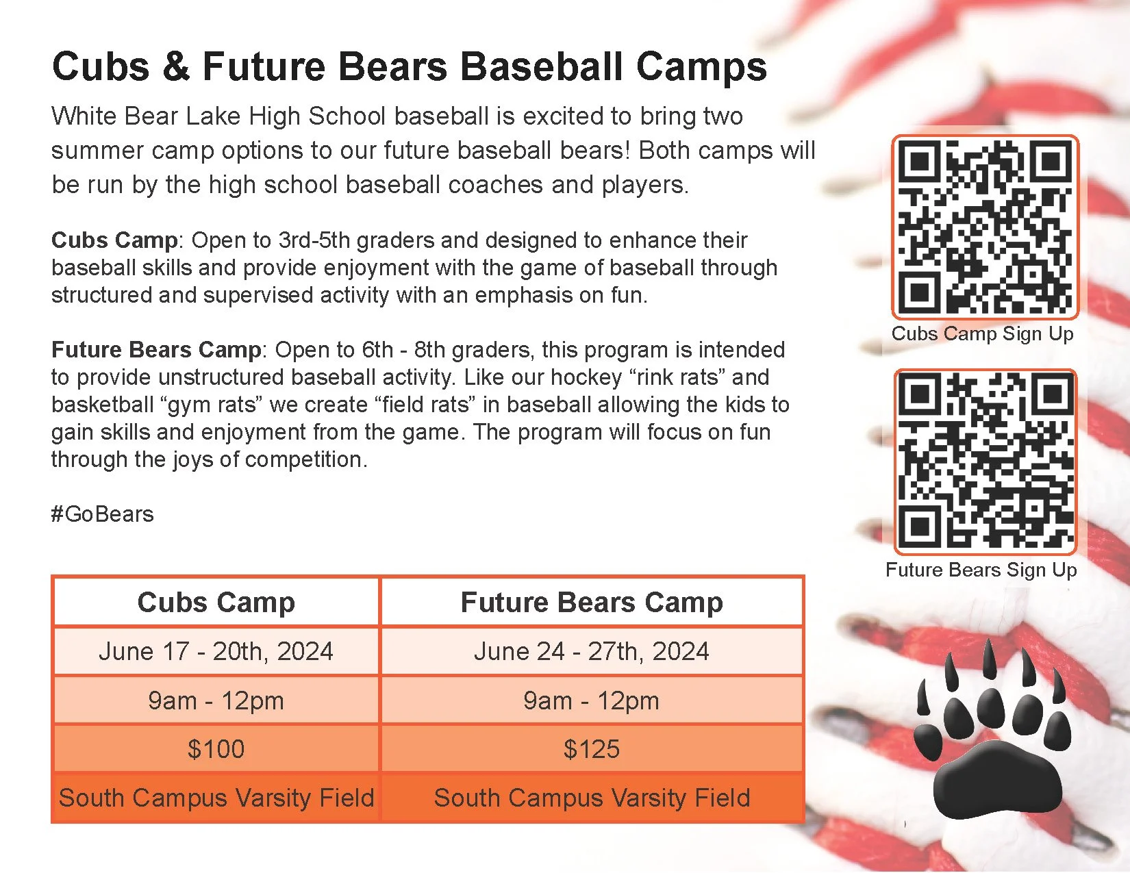 Services 3 — White Bear Lake Baseball