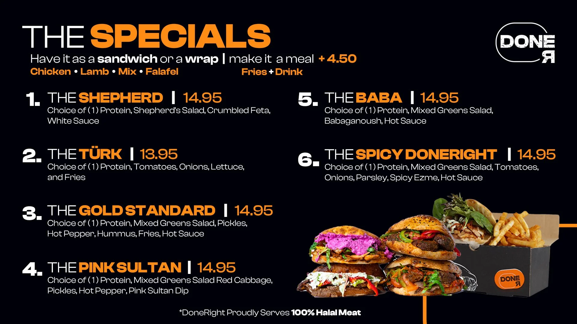 DoneRight Menu — DoneRight Doner Kebab
