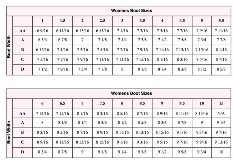 Jackson Sizing Chart - Summit Skate Shop — Svetlana & Maxim