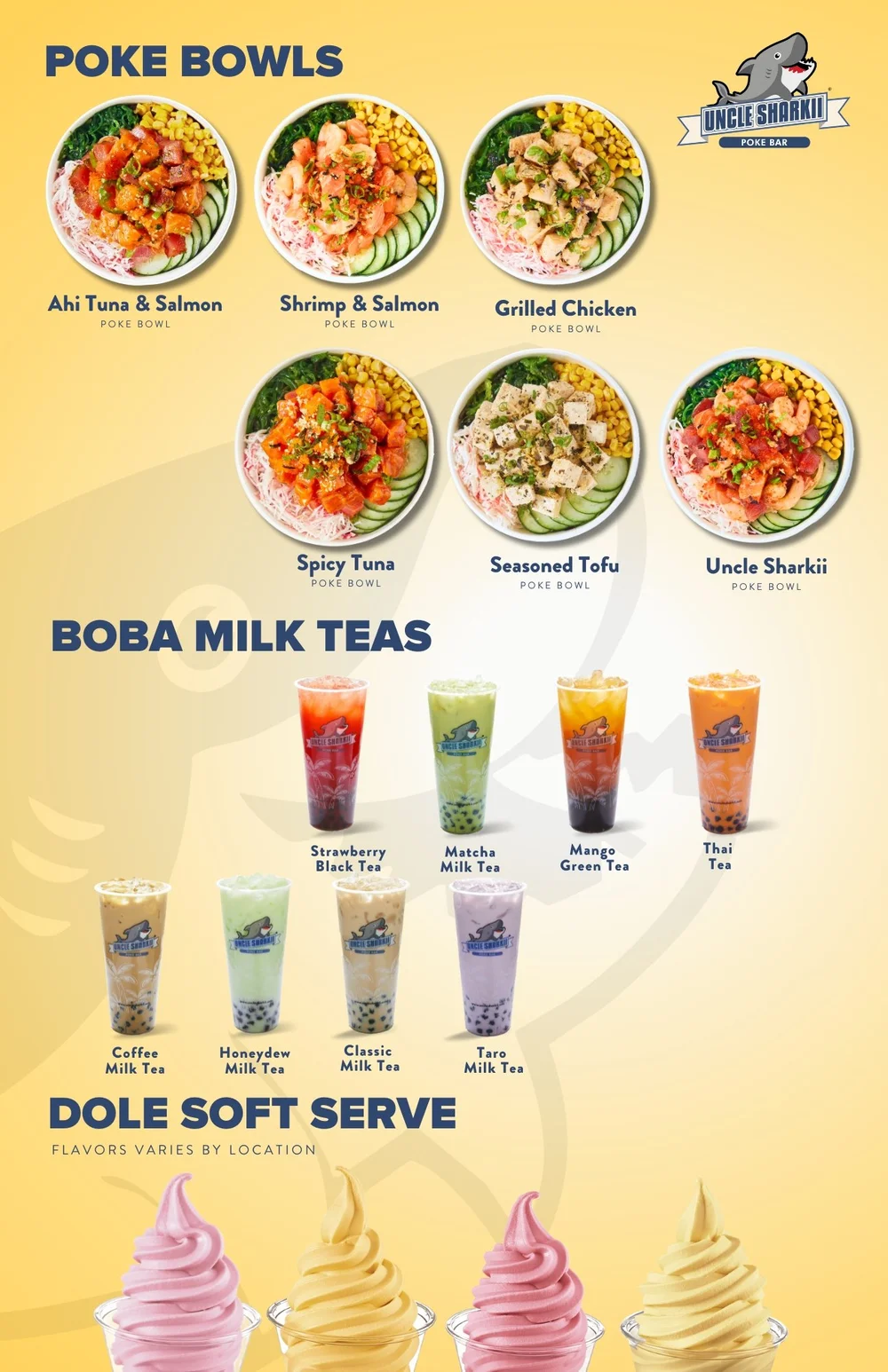 Explore Our Menu: Fresh Poke Bowls & Hawaiian Flavors | Uncle Sharkii