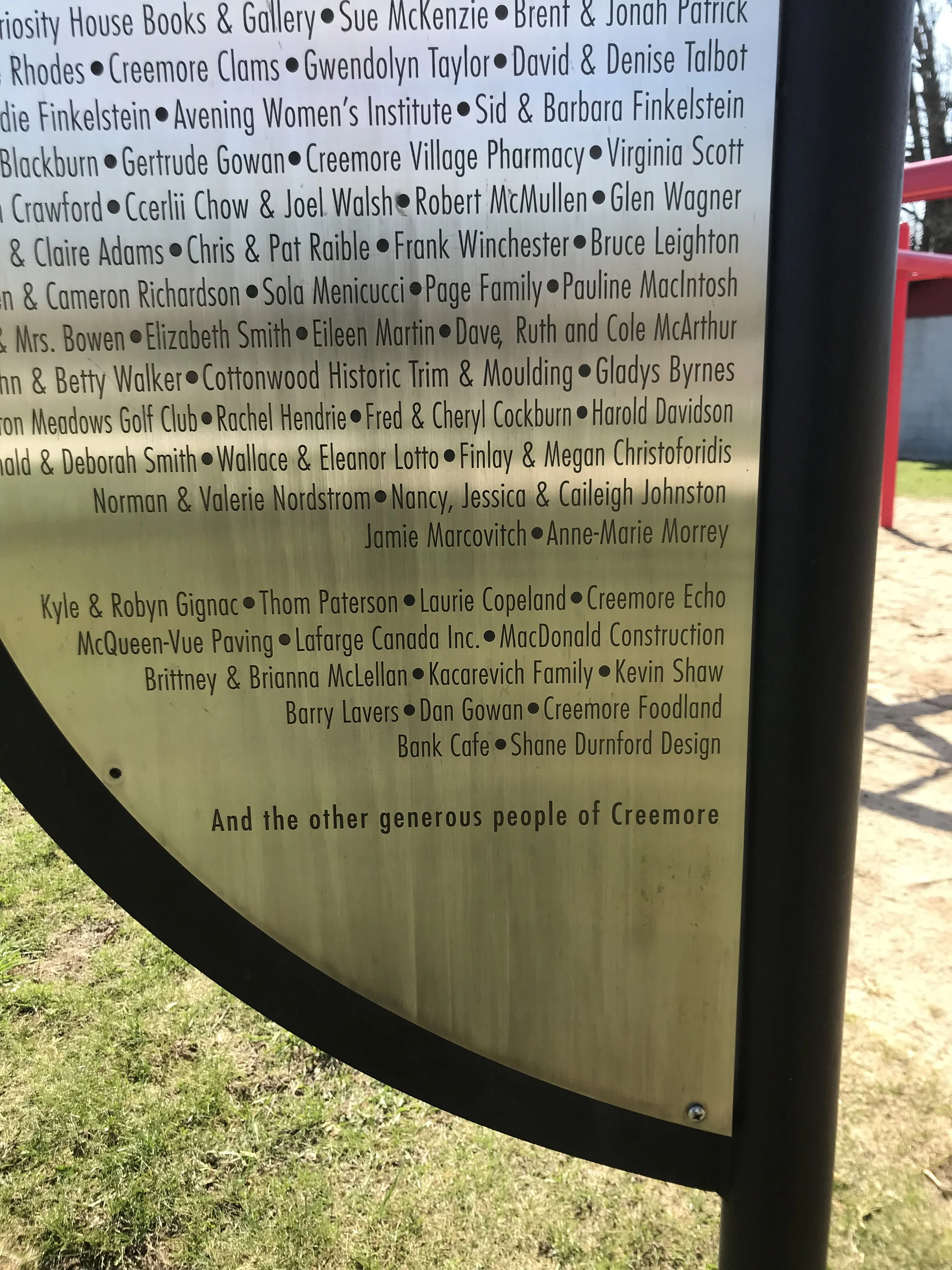 Donor and commemorative plaques — Jayce Fox