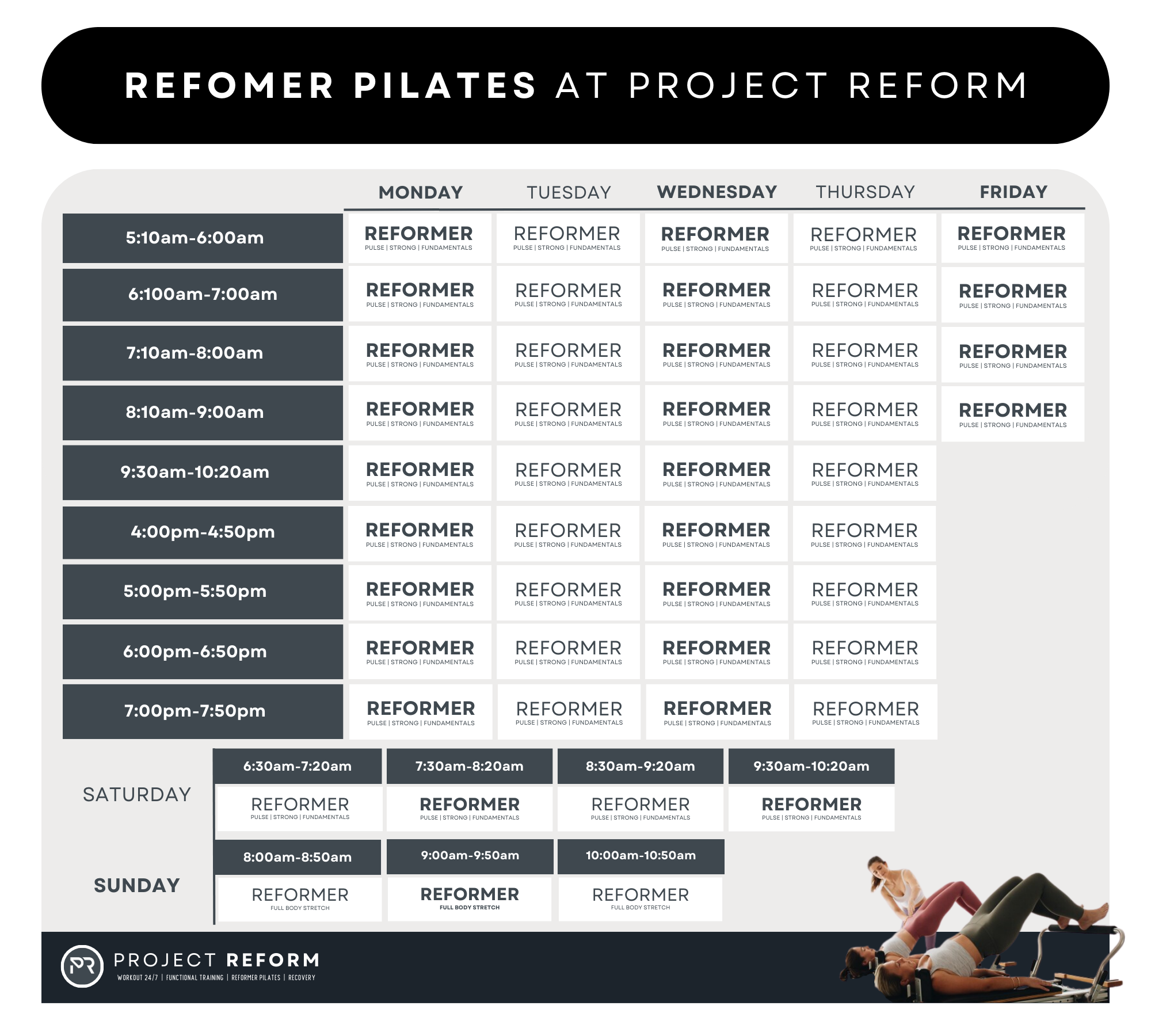 Project Reform - Strength & Conditioning | Reformer Pilates | 24/7 Gym ...