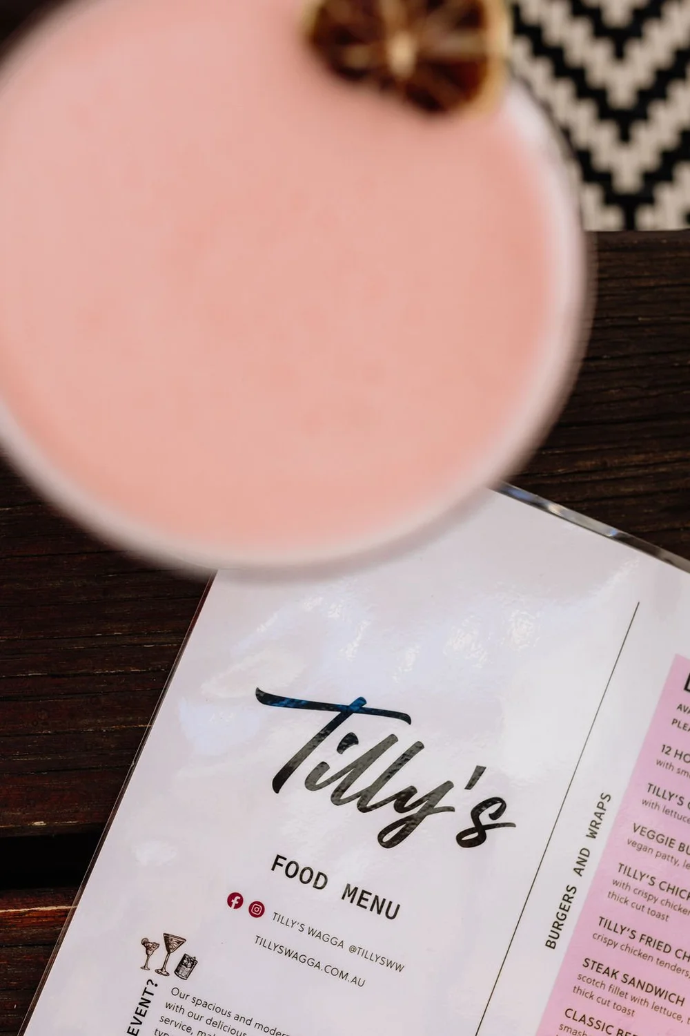 Wagga Restaurant & Cocktail Bar Menu — Tilly's