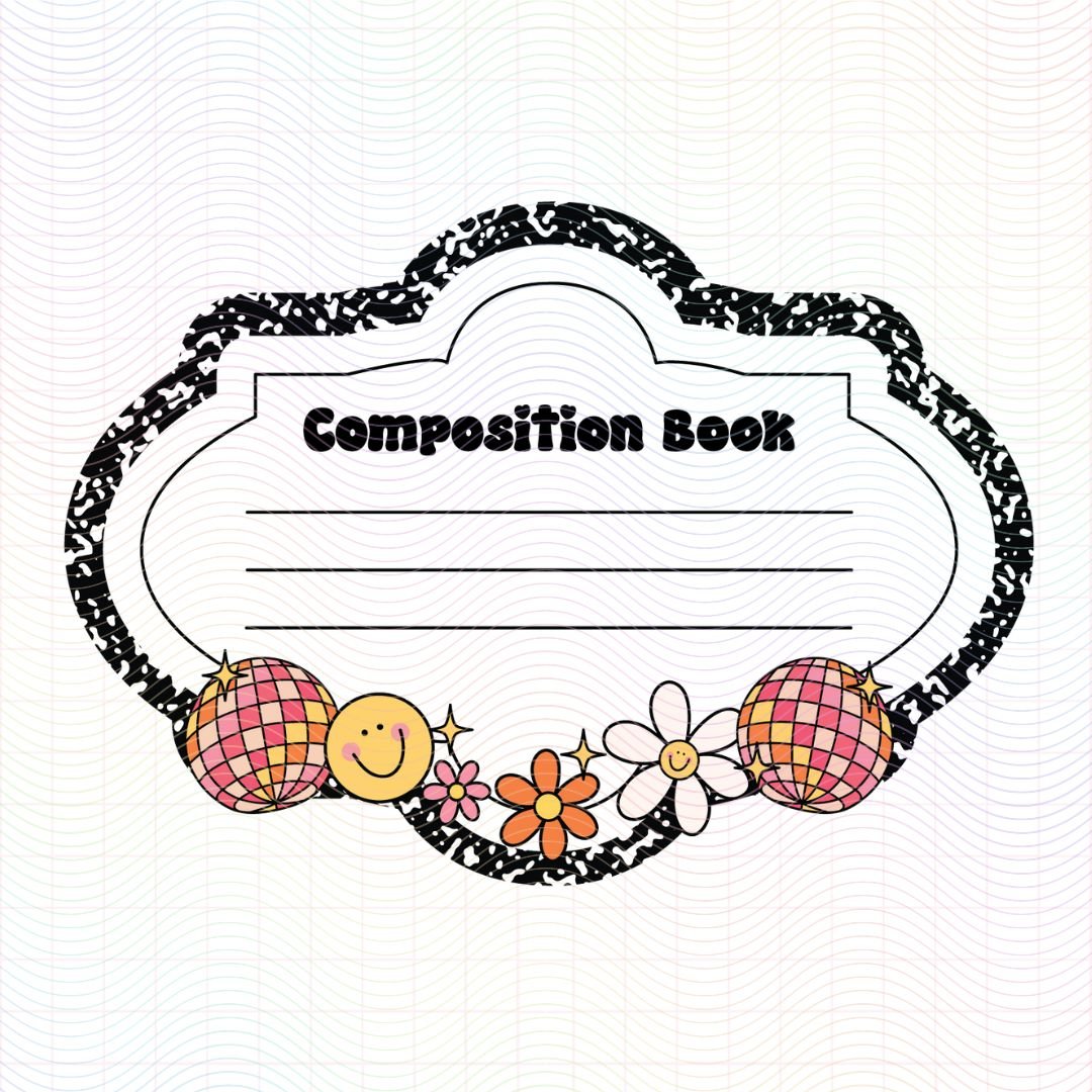 Composition Book Label (PNG) — SVG Society | Shop Cute & Trendy Designs ...